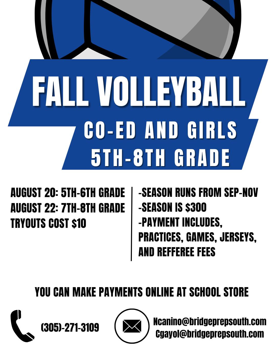 Volleyball (5th-8th) - Athletics - Clubs and Activities - Bridge Prep ...